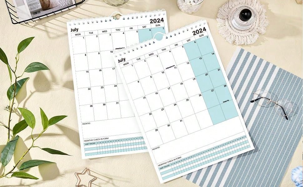 2024 Monthly Wall Calendar - 12 Monthly Calendar Runs from Jan 2024 to ...