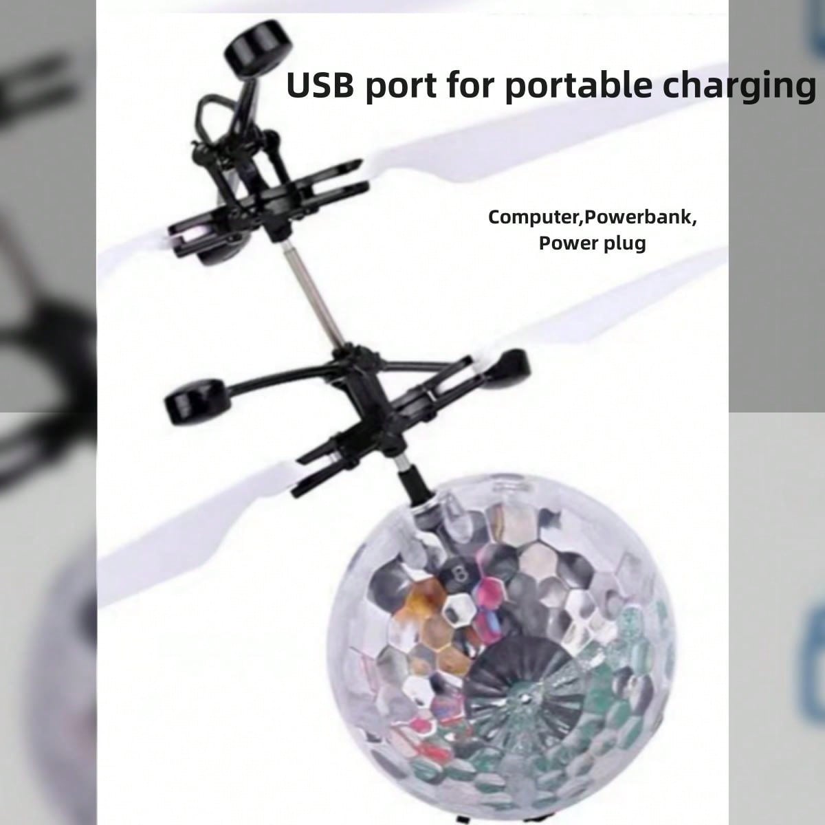 1pc Light-up Flying Ball Toy With Sensing Function & Floating Crystal ...