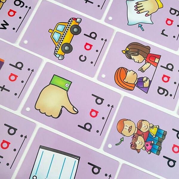 131pcs Phonics CVC Words Flashcards baby kid learning English language ...