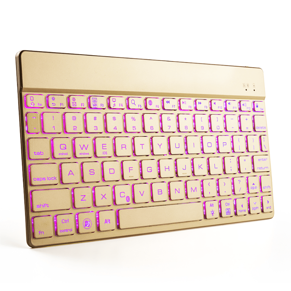 Universal Slim Portable Wireless Keyboard 7-Colors Backlit Keyboard ...