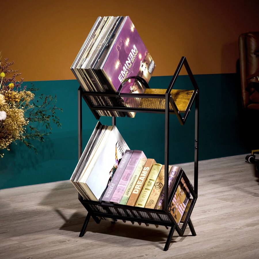 MAWEW Vinyl Record Storage, Record Holder, Vinyl Record Holder, 2 Tier ...