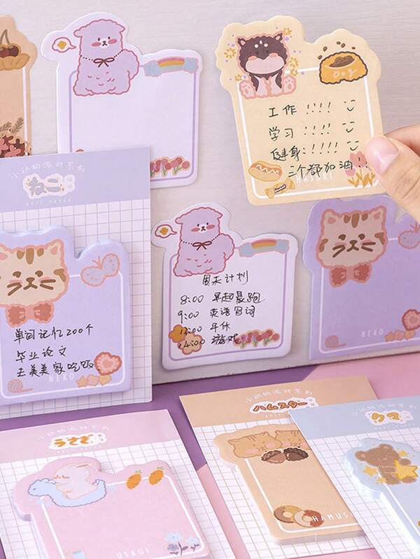 Creative Sticky Notes Cute Cartoon Sticky Notes 2 Packs | SHEIN USA