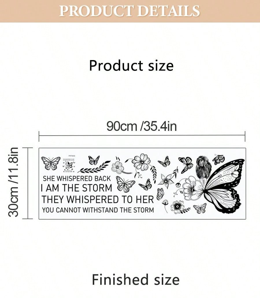 1pc Motivational Wall Art Sticker With Positive Quotes, Butterflies ...