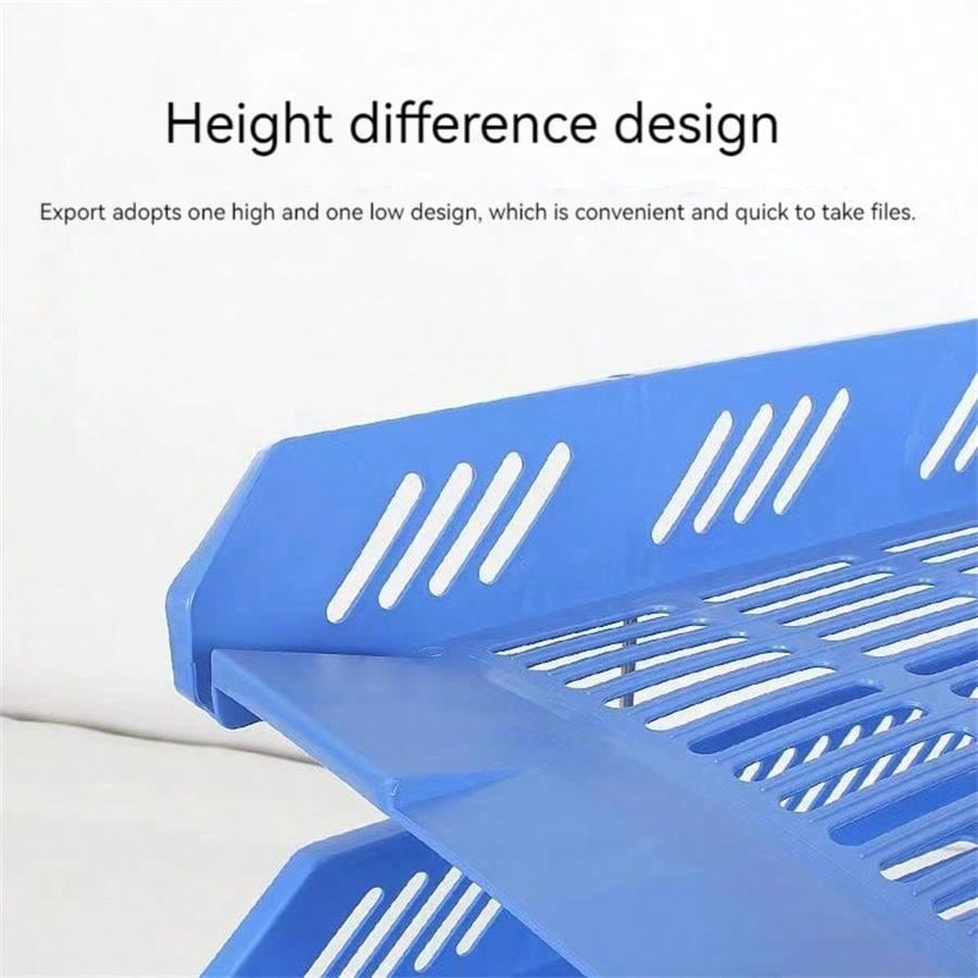 3-tier Plastic File Rack Storage Unit Tray With Large Capacity For ...