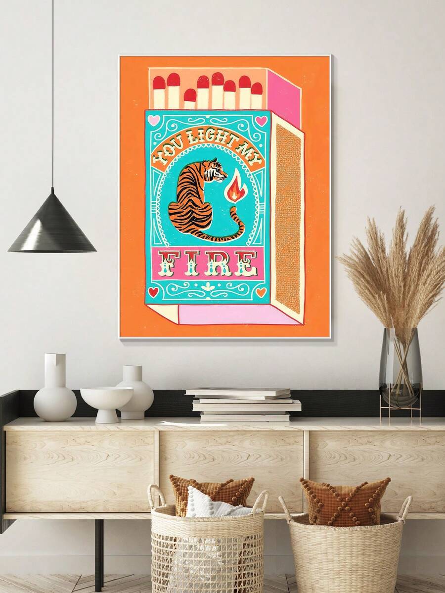 1pc Personality Creative Matchbox Decor Painting Core (No Frame ...