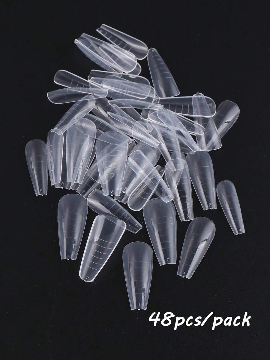 48Pcs Dual Forms Quick Building Nail Mold Tips Full Cover Nail Forms ...