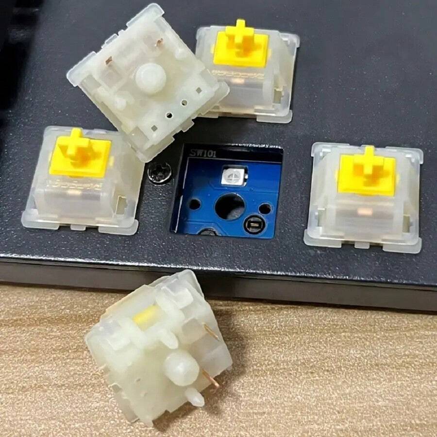 (10 PCS) Gateron Milky Yellow 5pin RGB linear Tactile Switch Mechanical ...