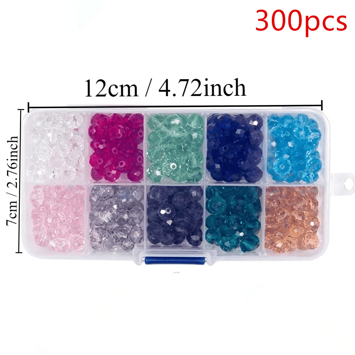 1pc 10-grid Box Of 300pcs 8mm Flat Round Beads Waterwheel Bead Abacus ...