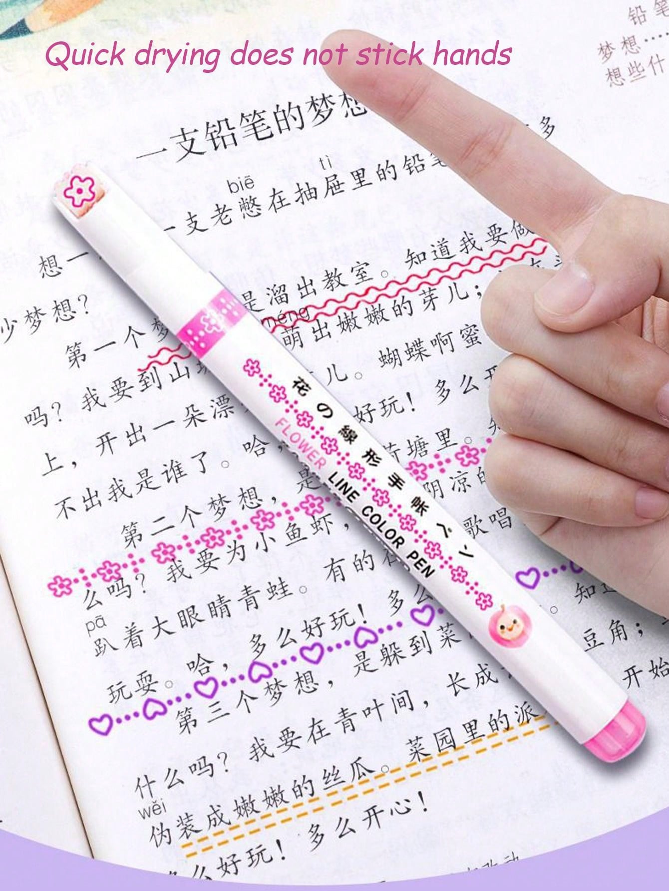 6-pack Of Flower-shaped Contour Student Double-ended Highlighters ...