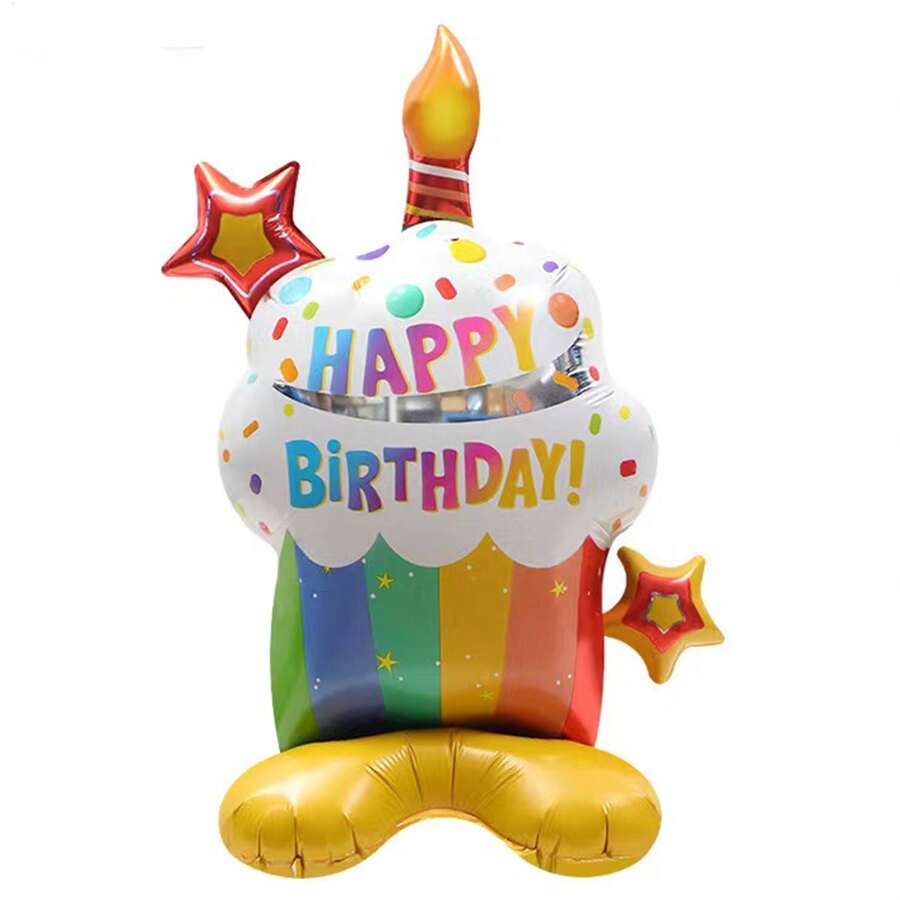 22.4 Inch Self-Standing Happy Birthday Cake Balloons, Happy Birthday ...