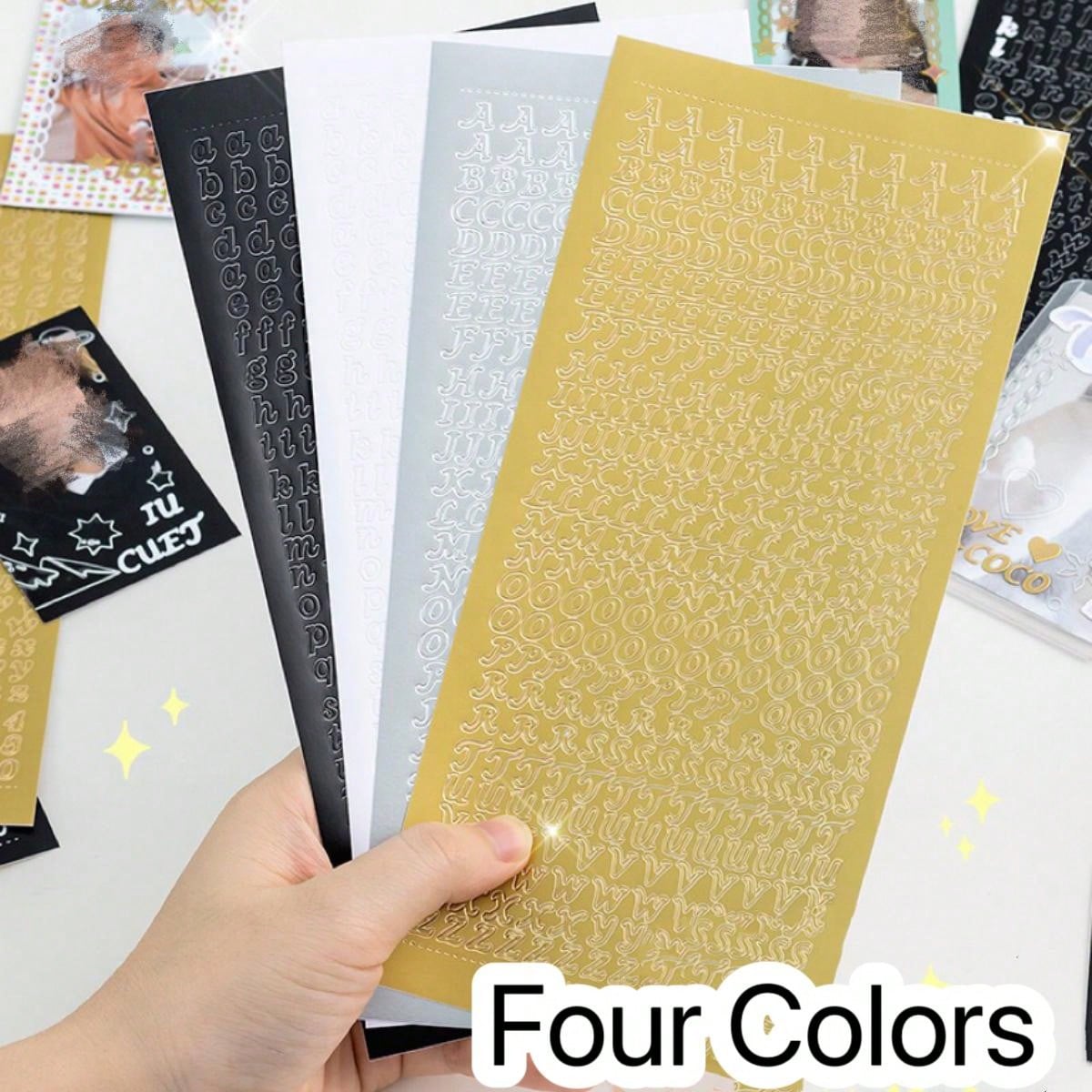 2sheets Hot-Stamped Uppercase And Lowercase English Alphabet Stickers ...