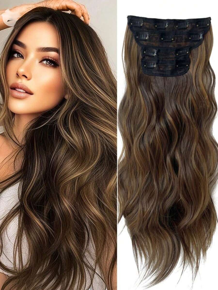 Four-piece Set Of Basic Ripple Wigs And Smooth Clip-in Hair Extensions ...