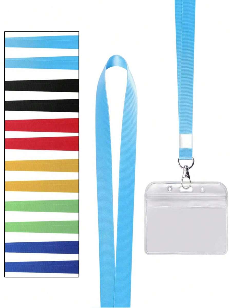 12pcs Badge Holder, Horizontal Badge Holder With Lanyard, Premium Clear ...