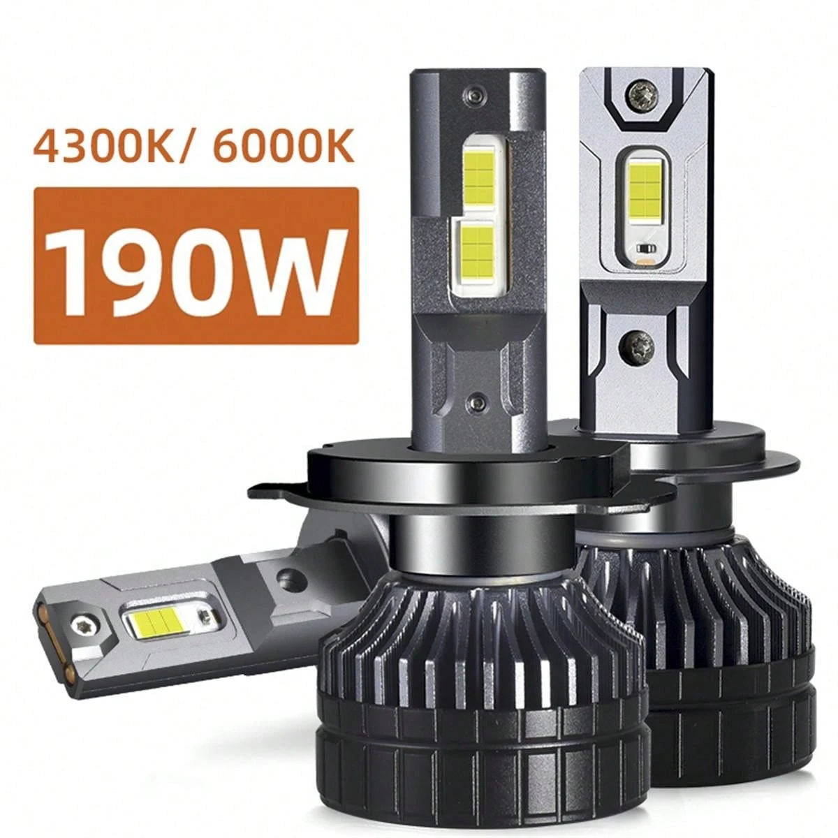 2pcs Super Power 190W LED H7 H4 H11 H1 LED Car Headlight Bulbs 90000LM 6000K 9005 HB3 9006 HB4 ...