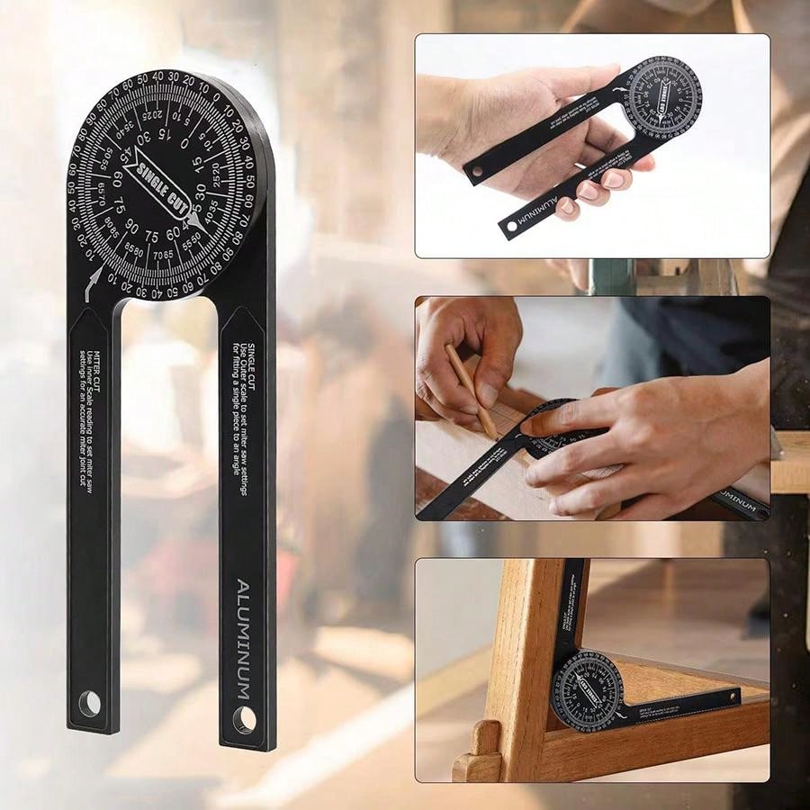 360 Degree Horizontal Angle Ruler, Aluminum Alloy Protractor Set ...