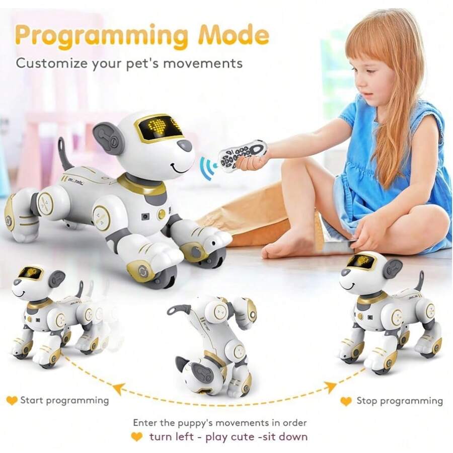 VATOS Roboter Hund Kinder Ferngesteuerter Spielzeug - Interaktiver Anfassen und Folgen ...