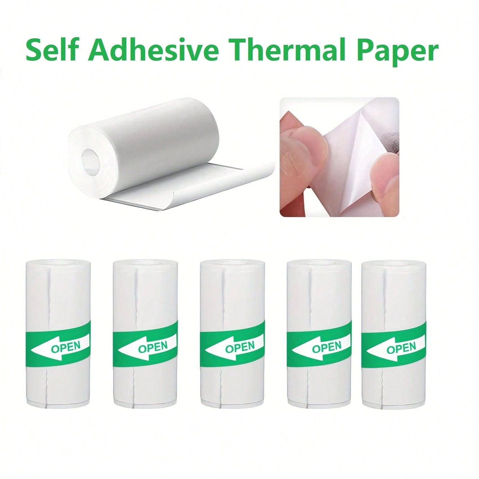 5 Pcs Self Adhesive Thermal Paper, Mini Printer Paper, Printable ...