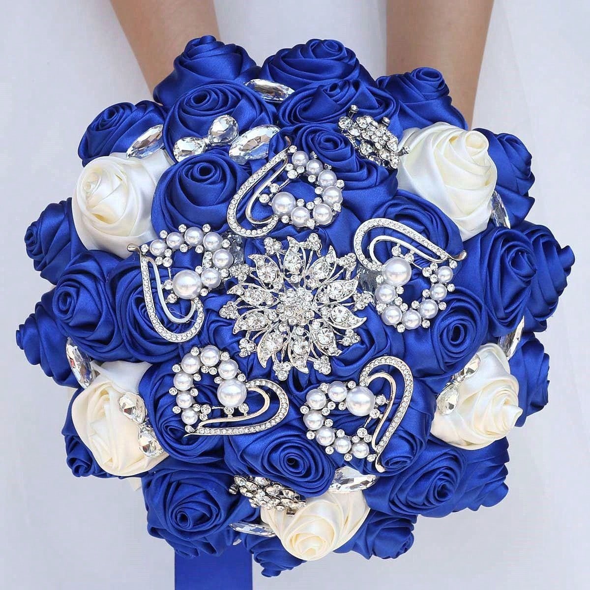 A Large Rose Rhinestone Bouquet Wedding Bouquet Bridal Rhinestone ...