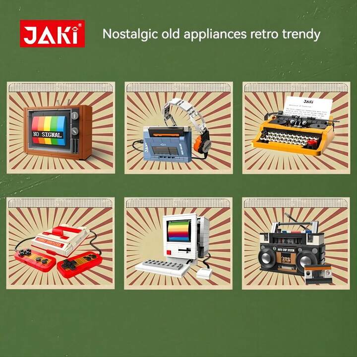 Vintage Style Plastic Building Blocks Assembly Model Of Cassette Radio ...