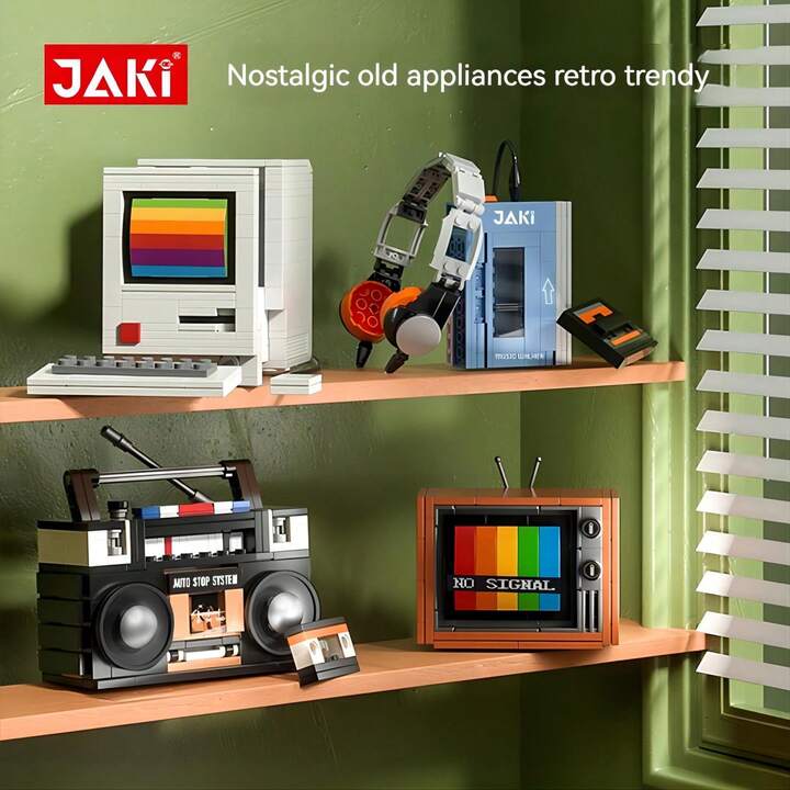 Vintage Style Plastic Building Blocks Assembly Model Of Cassette Radio ...