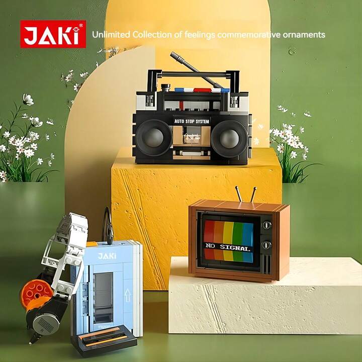 Vintage Style Plastic Building Blocks Assembly Model Of Cassette Radio ...