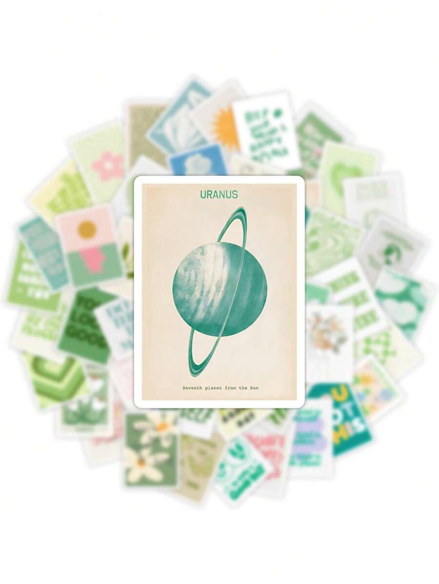 50pcs Mini Postcard Stickers, Motivational Aesthetic Sticker for ...