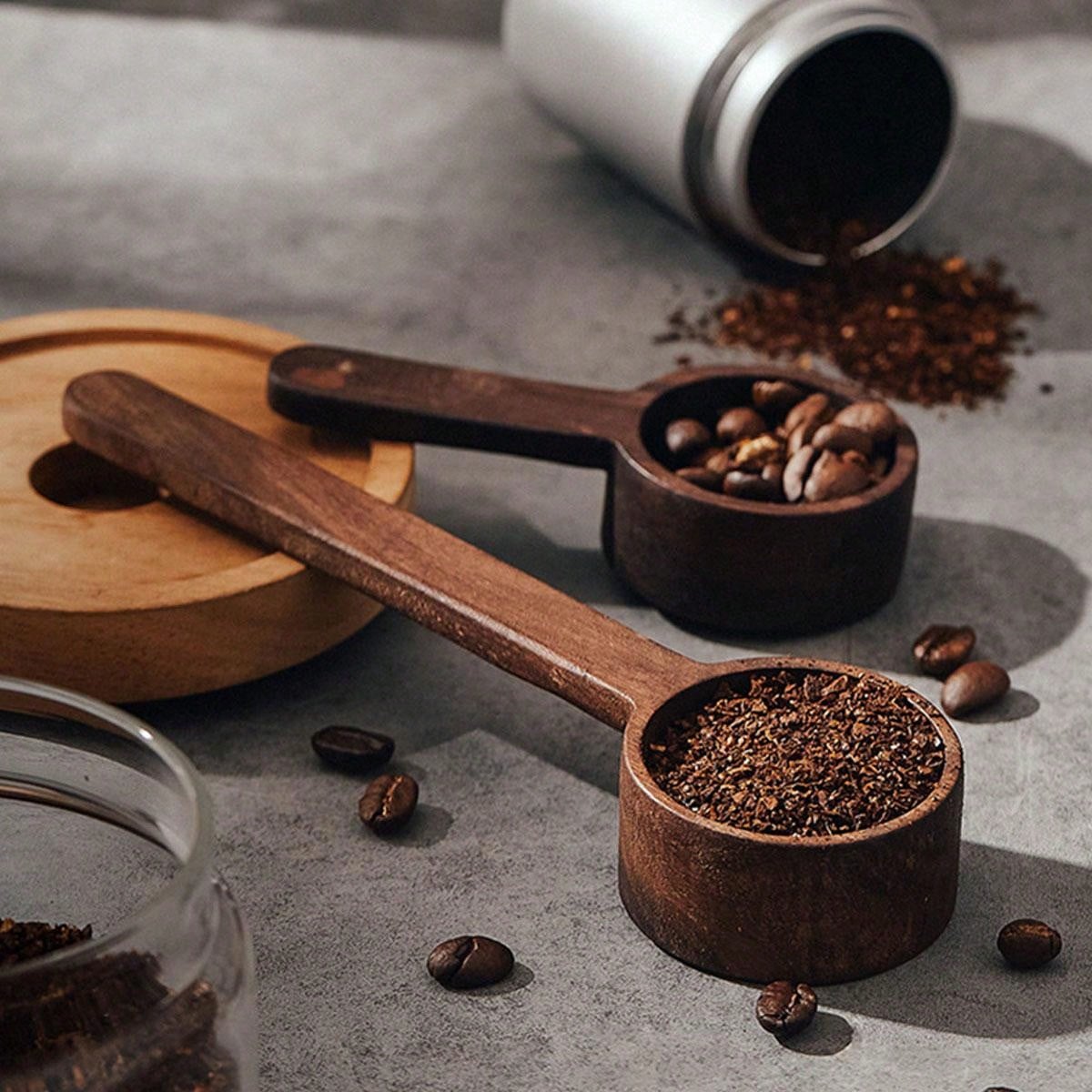 Coffee bean measuring spoon, coffee powder long and short handle powder ...