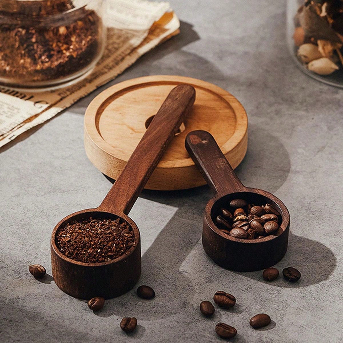 Coffee bean measuring spoon, coffee powder long and short handle powder ...
