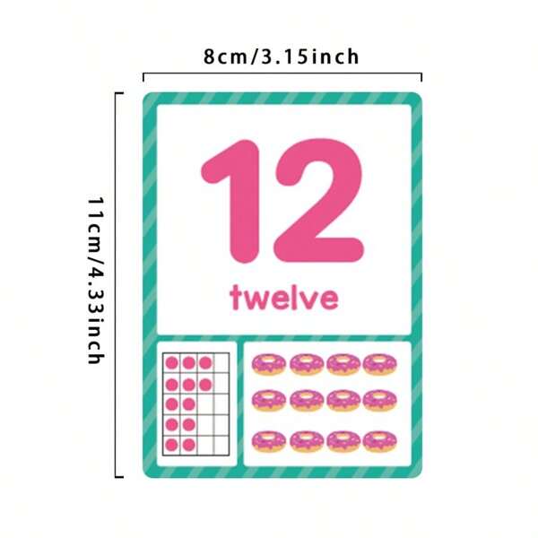 Numbers 1-100 Flash Cards Preschool Kindergarten kids learning Math ...