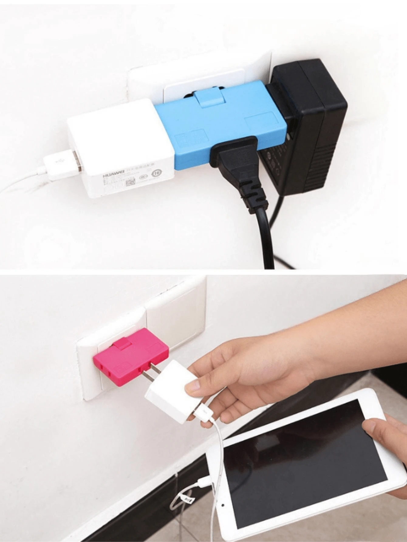 1pc 180 Rotation Adapter 1 Plug 3 Socket Foldable 3in1 Adapter ...