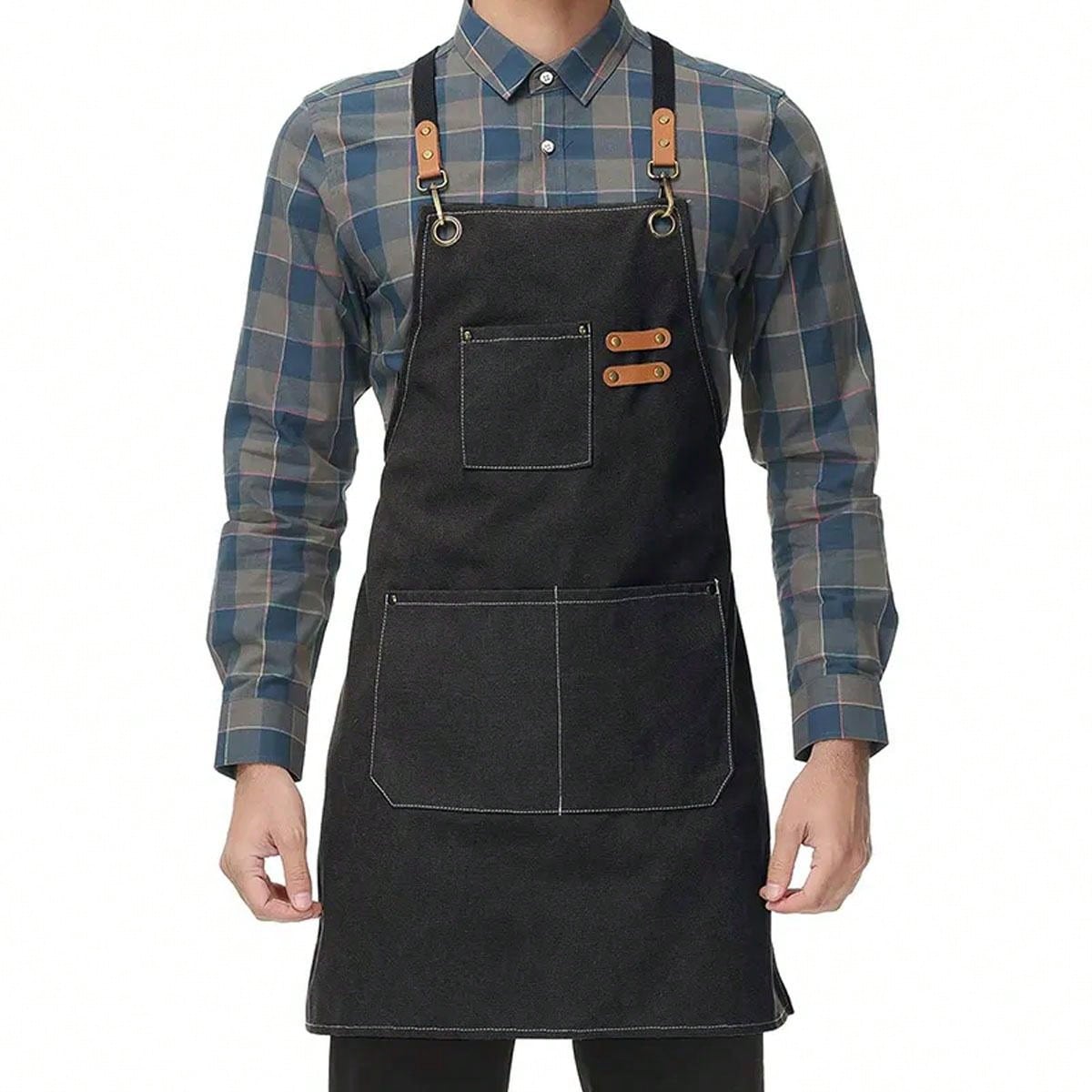 1pc Custom Cooking Apron Dress Canvas Aprons Kicken Folding BBQ Leather ...