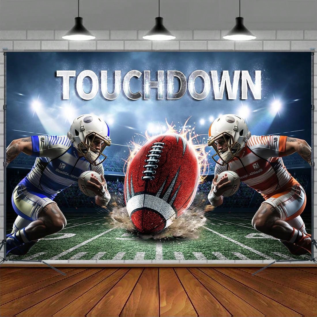 1pc American Football Themed Vinyl Material Background Banner ...