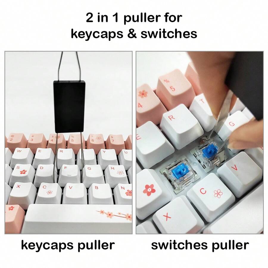1pc Key Cap & Switch Puller 2-in-1 Picker Tool Stainless Steel Material ...