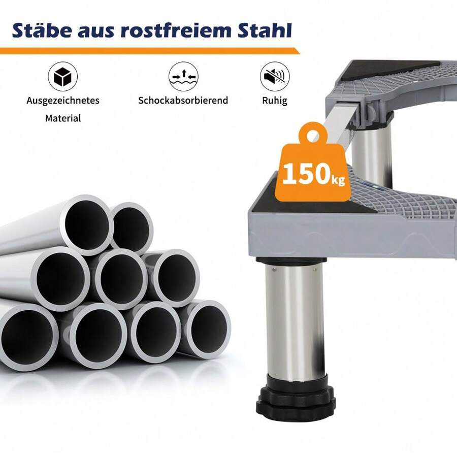 LUCKUP Washing Machine Base Frame With 4 Heavy-Duty Feet (Height: 19-21 ...