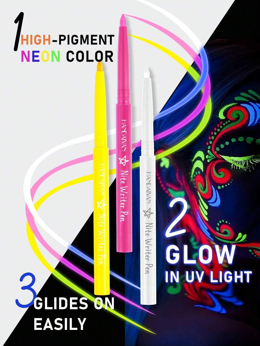 12 colors Face Body painting eyeliner pen set UV fluorescent waterproof ...