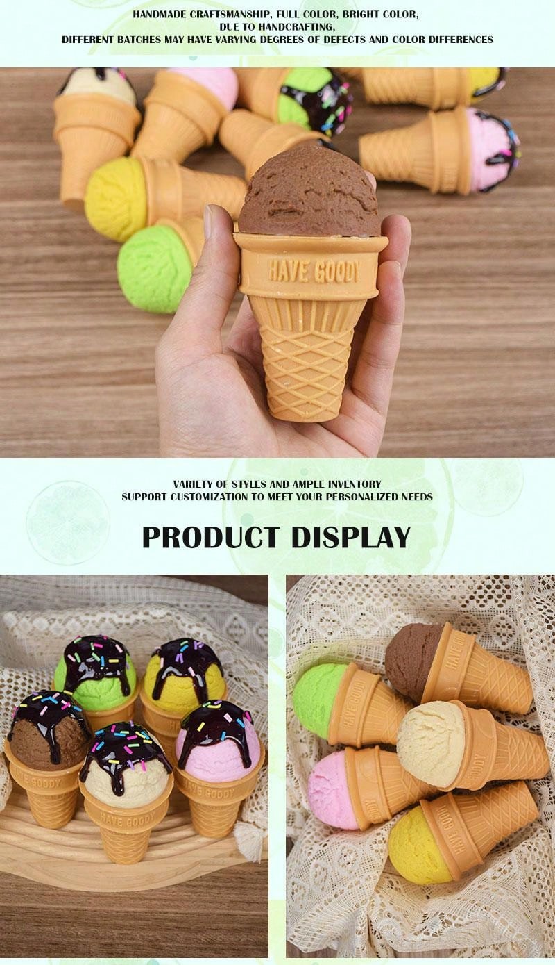 1pc Realistic Hard Ice Cream Cone & Ball Model, Fake Sweet Cone Model ...