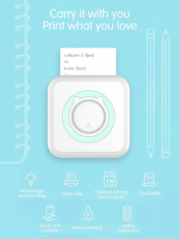 Portable Mini Printer With Connection For Printing Student's Mistakes ...