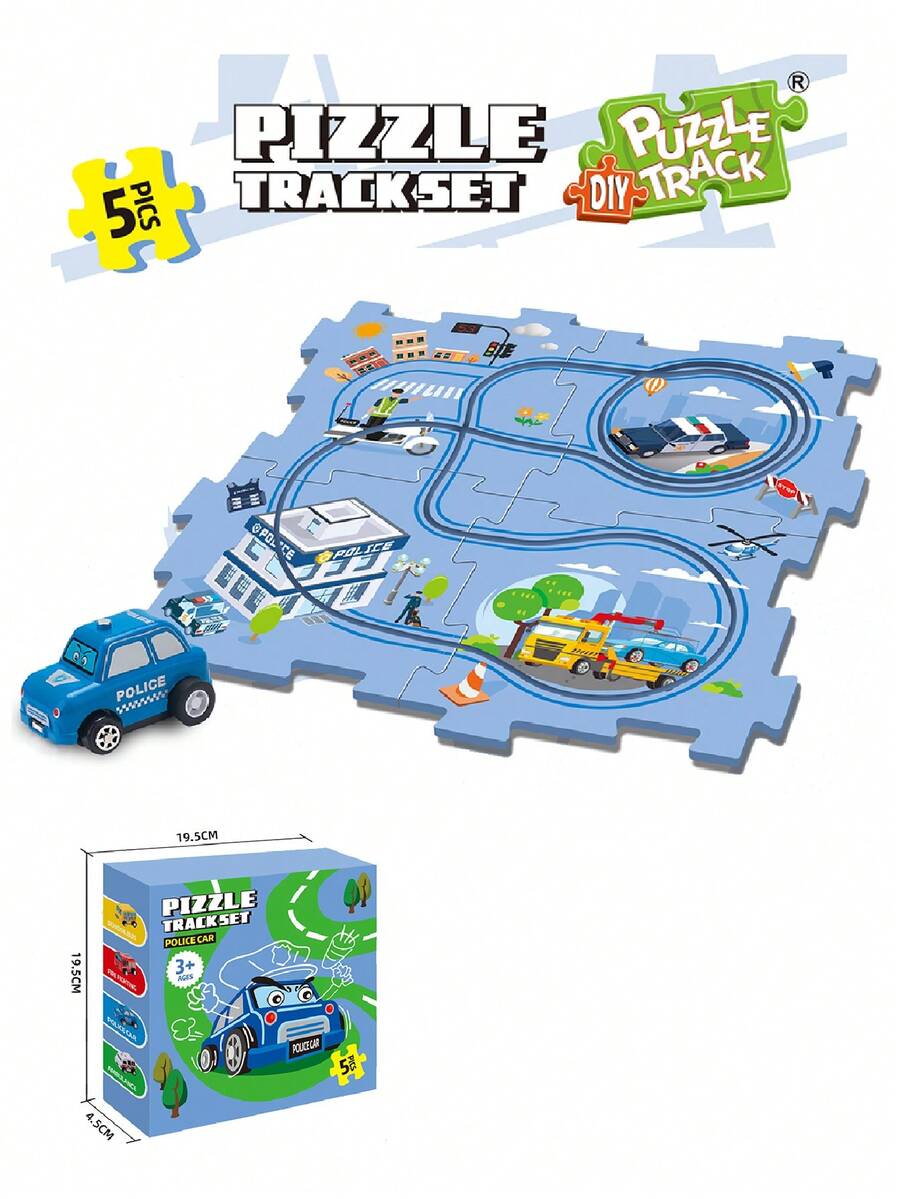 Children's Educational Game Set: Track Puzzle Car & Vehicles, Board ...