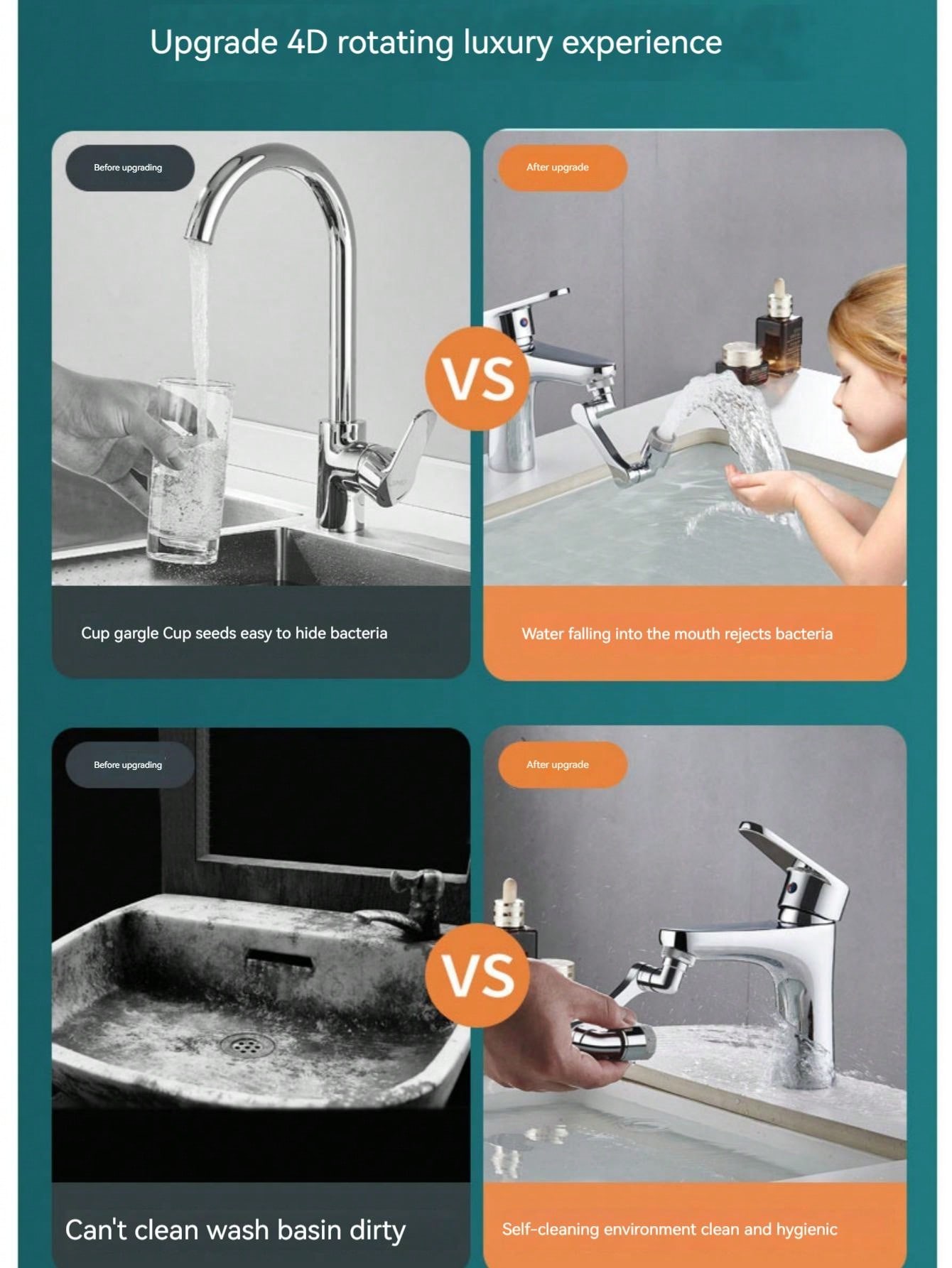 Mechanical Arm Universal Faucet Extender With Rotatable Water Outlet ...