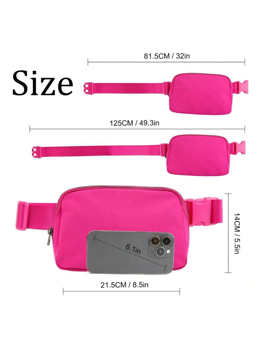 Small Waist Bag Neon Pink Funky Style Ruched Evening Bag For Women, Top ...