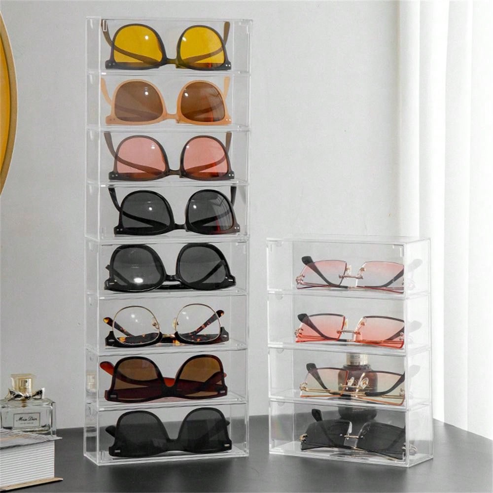 1pc 4-compartment Acrylic Eyeglasses Organizer, Stackable Desktop ...