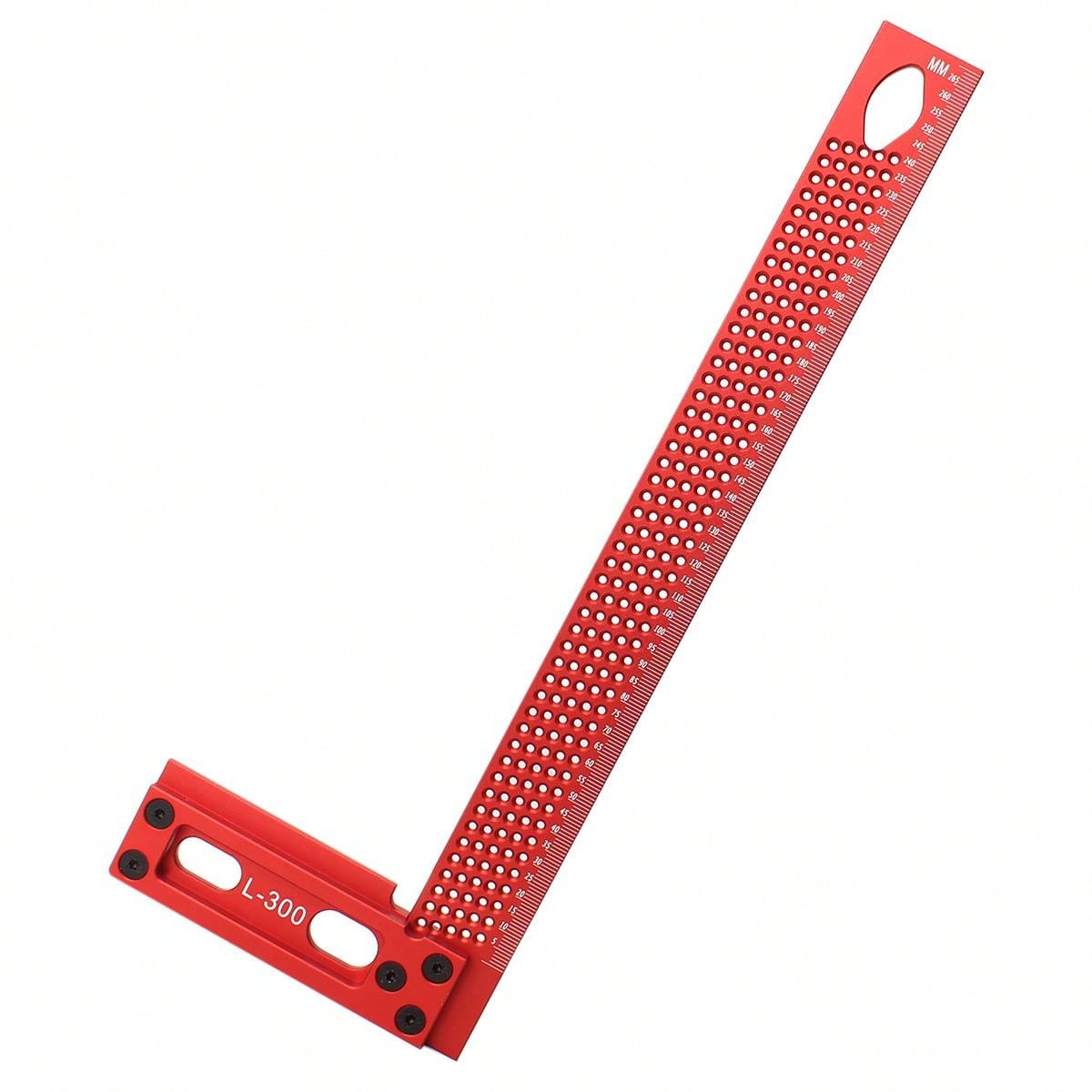 One Piece Red 300mm Woodworking Cross Calibration Ruler Precision T ...