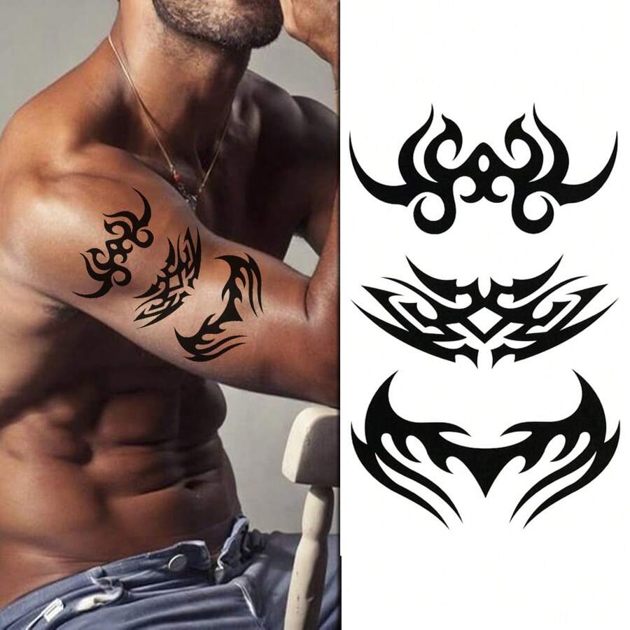 Temporary Tattoos With Various Styles And Body Art Designs - Fake ...