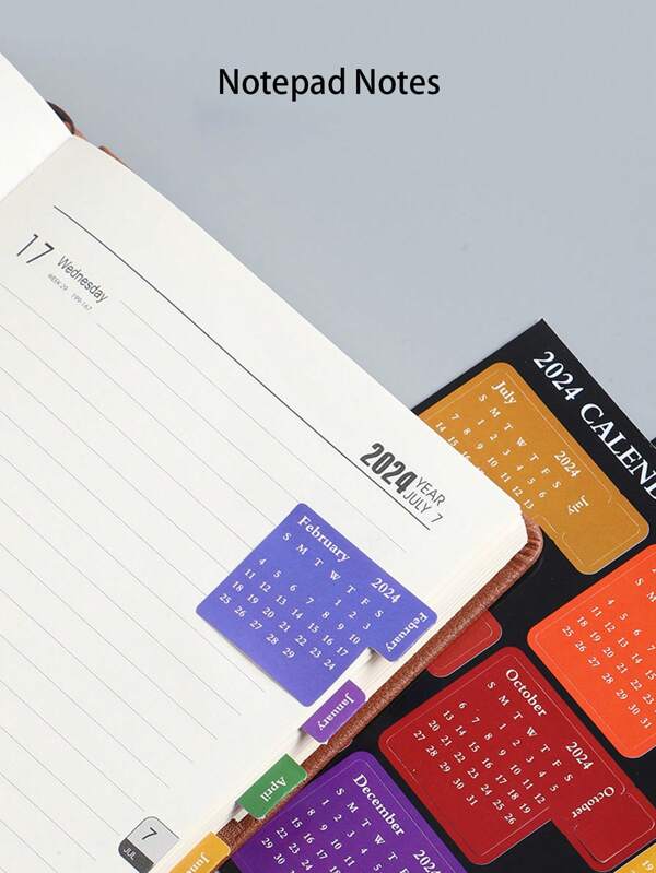2 Sheets 2024 Agenda Planner Multifunctional Diy Colorful Sticky Notes ...
