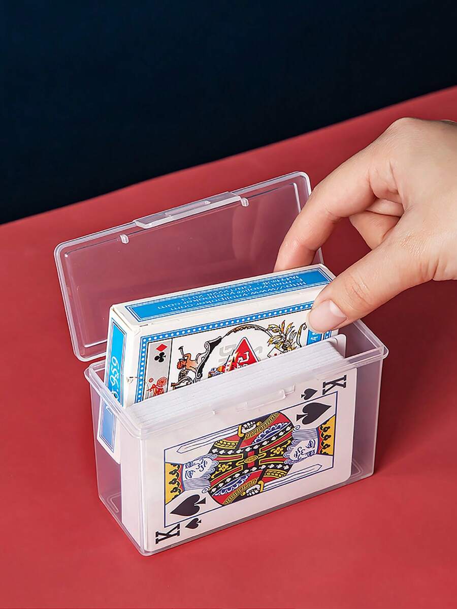 1pc Transparent Plastic Playing Card Storage Box, For Board Game Cards ...