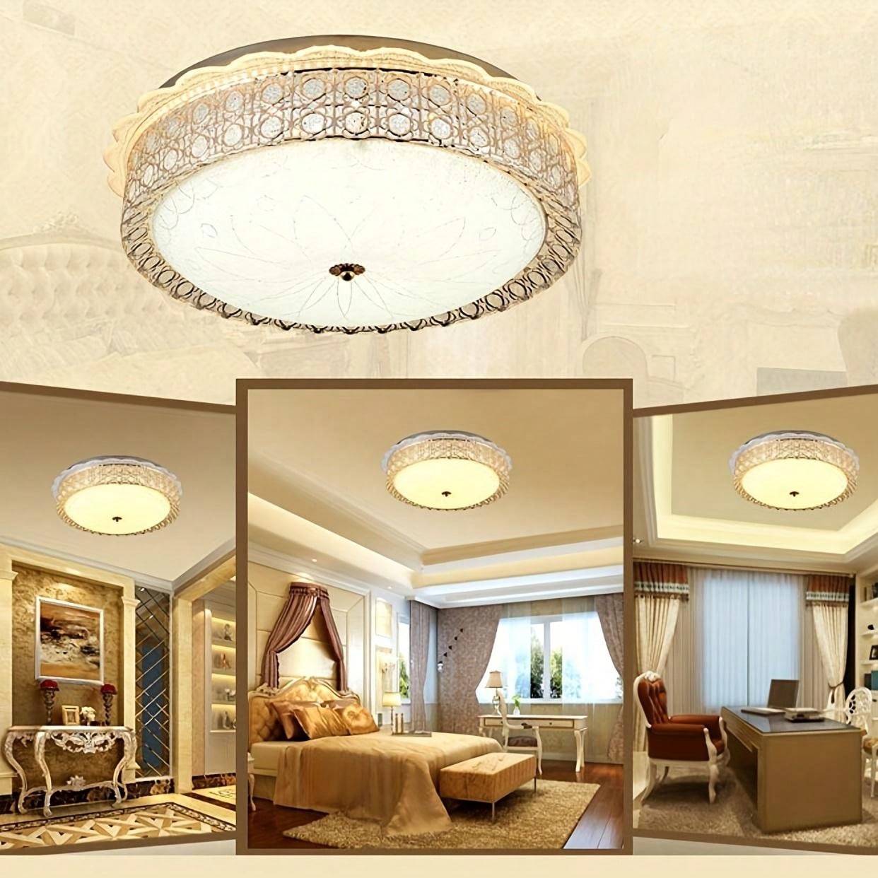 Modern Round Led Ceiling Light Fixture For Living Room, Bedroom, Study ...