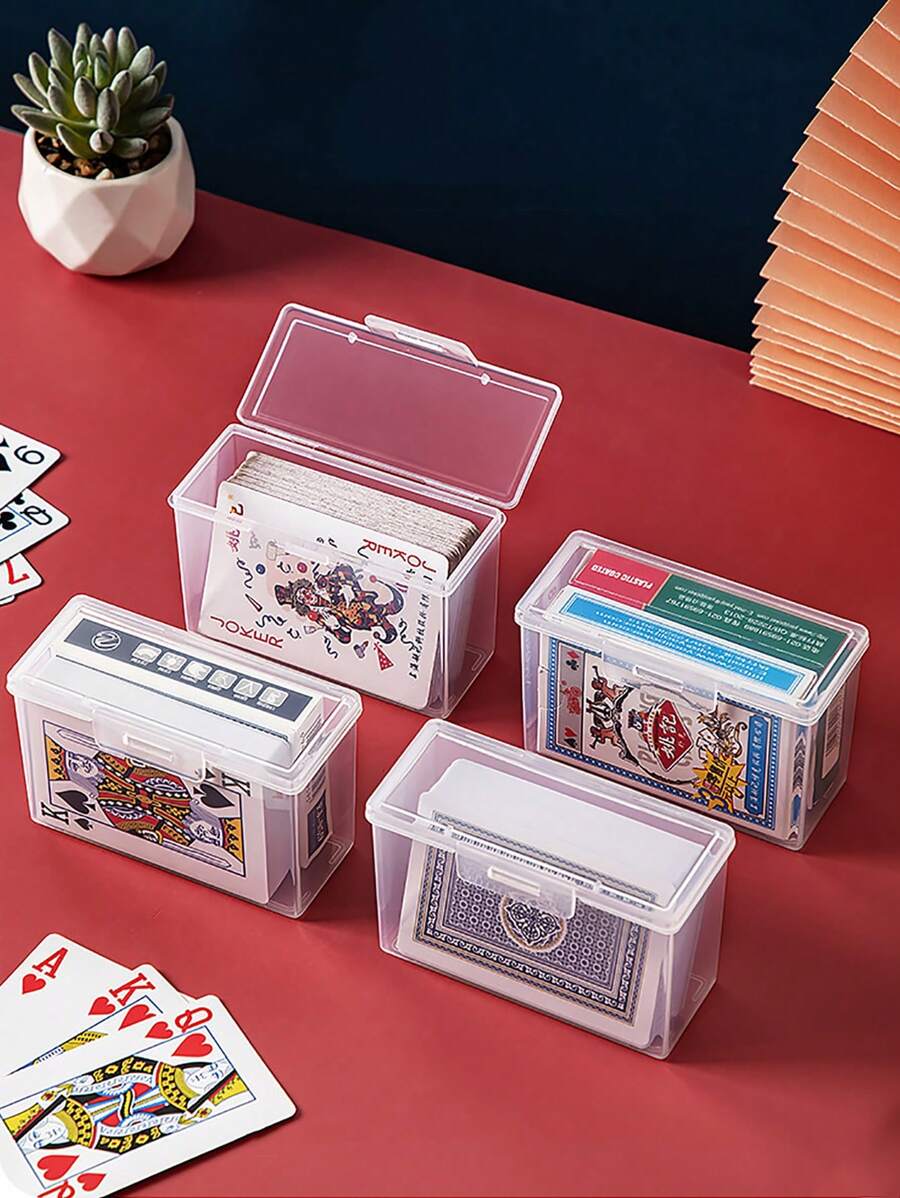 1pc Transparent Plastic Playing Card Storage Box, For Board Game Cards ...
