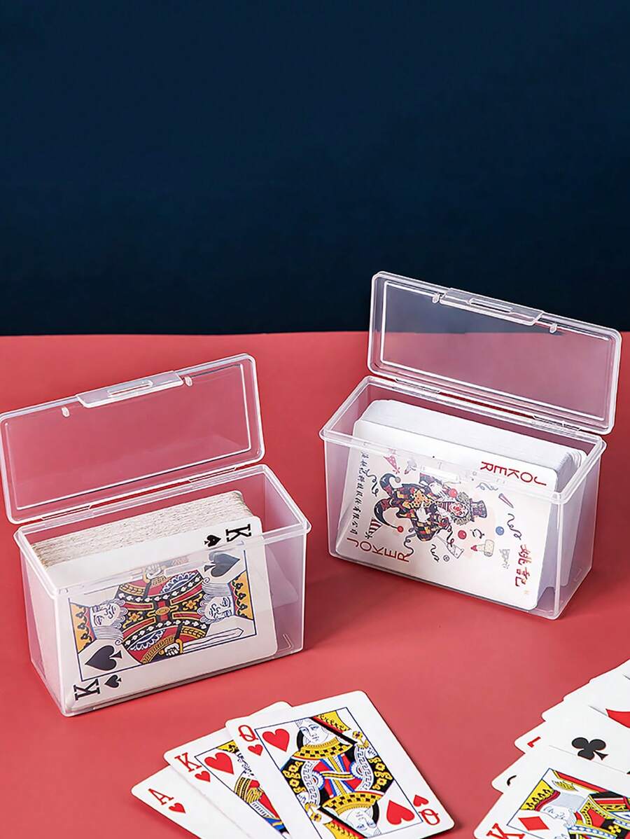 1pc Transparent Plastic Playing Card Storage Box, For Board Game Cards ...
