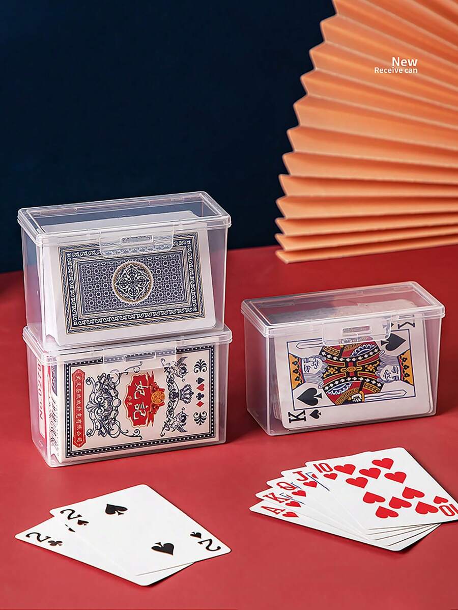 1pc Transparent Plastic Playing Card Storage Box, For Board Game Cards ...