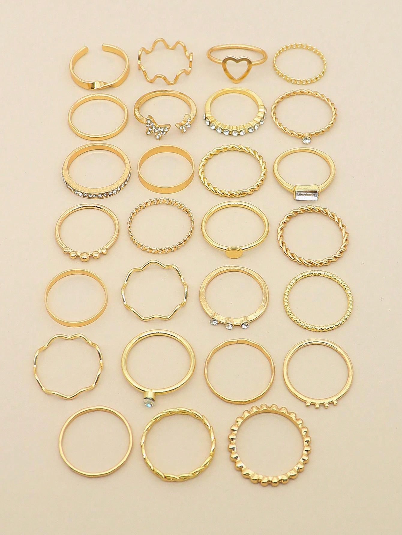 27pcs Personality Butterfly & Love Chain Linked Rhinestone Encrusted ...